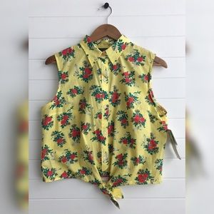 Lauren Ralph Lauren | Tops | Lrl Light Summer Front Tie Rose Floral ...